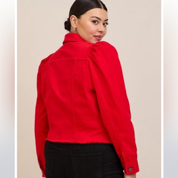 torrid | Jackets & Coats | Torrid Red Jean Trucker Jacket | Poshmark